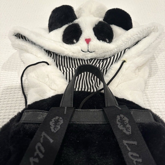 Betsey Johnson | Bags | Betsey Johnson Fuzzy Soft Plush Backpack Black ...